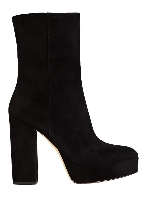 STUART WEITZMAN Suede Platform Ankle Boots - Black