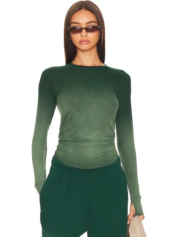 Michael Lauren Alick Long Sleeve Tee - Vintage Emerald