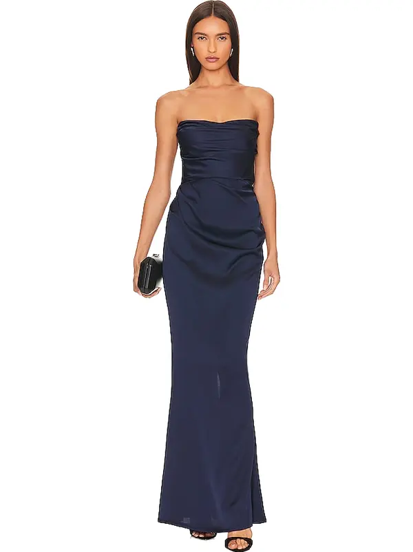 NOOKIE Emelie Strapless Gown - Navy