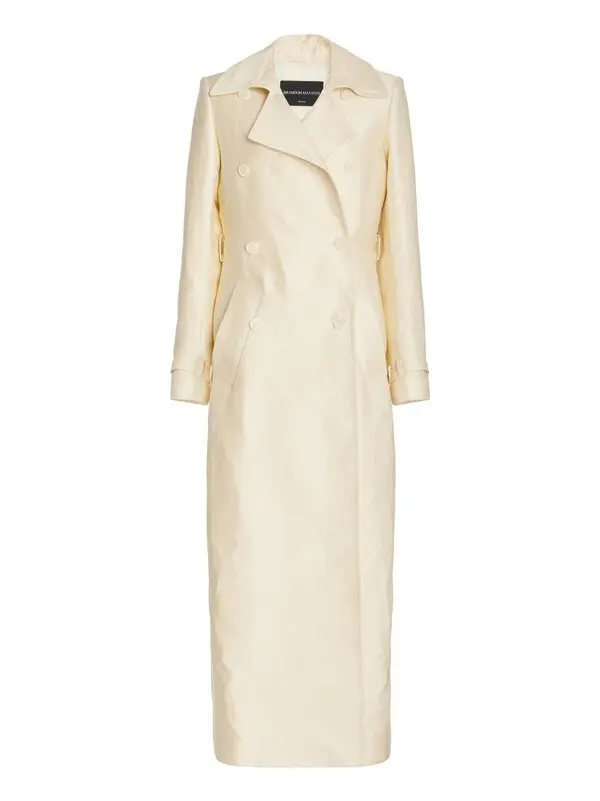 Brandon Maxwell Linen-silk Trench Coat - Yellow