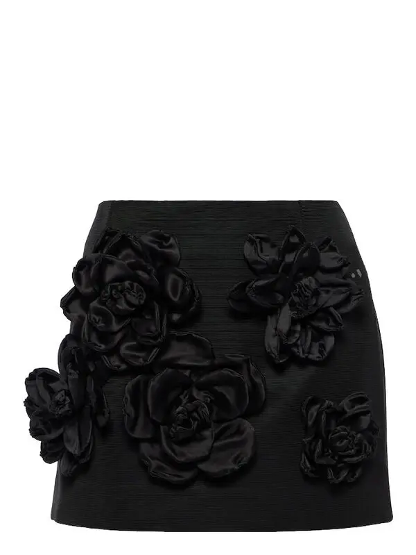 Dolce & Gabbana Floral-appliqué Mini Skirt - Black