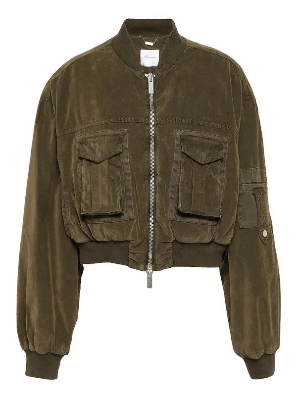 Blumarine Velvet Bomber Jacket - Green