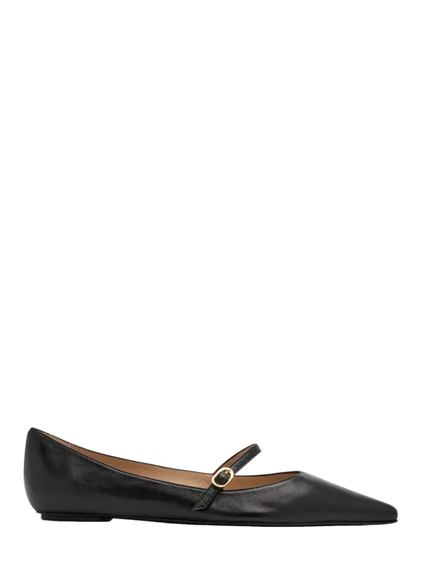 STUART WEITZMAN Emilia Leather Ballerina Flats - Black
