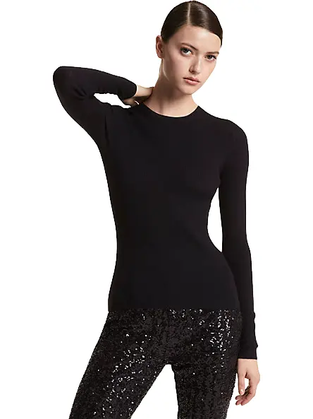 Michael Kors Hutton Featherweight Cashmere Sweater - Black