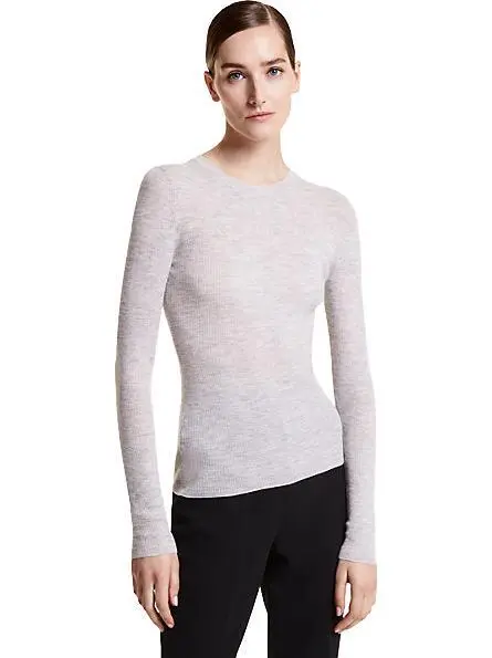 Michael Kors Hutton Featherweight Cashmere Sweater - Grey
