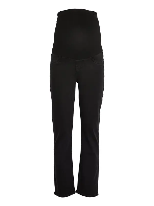 7 For All Mankind Maternity Straight Jeans - Black