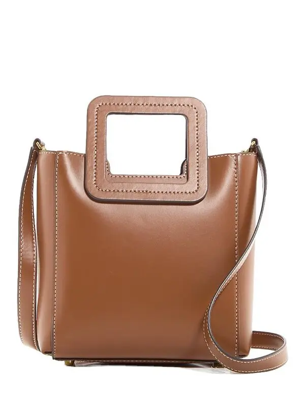 Staud Mini Shirley Leather Handbag - Tan