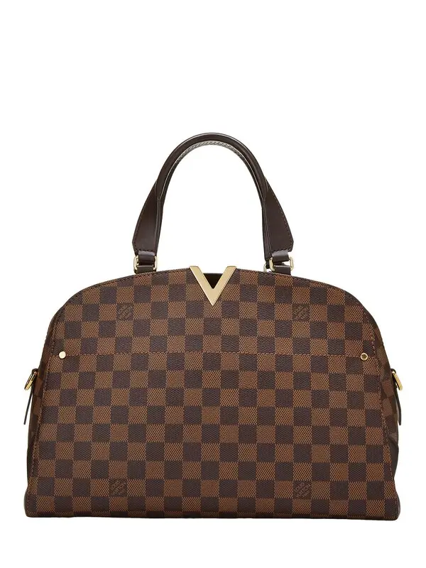 LOUIS VUITTON Damier Ebene Kensington Bowling Tote - Brown