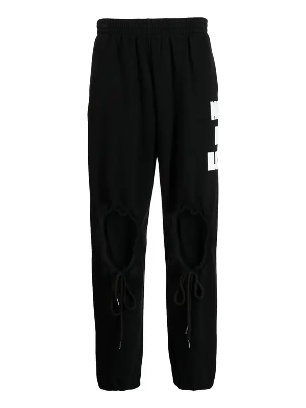 Natasha Zinko Heart Cut-out Track Pants - Black