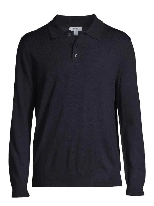REISS Trafford Polo Sweater - Navy