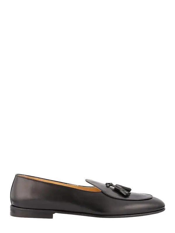 Brunello Cucinelli Leather Tassel Loafers - Black