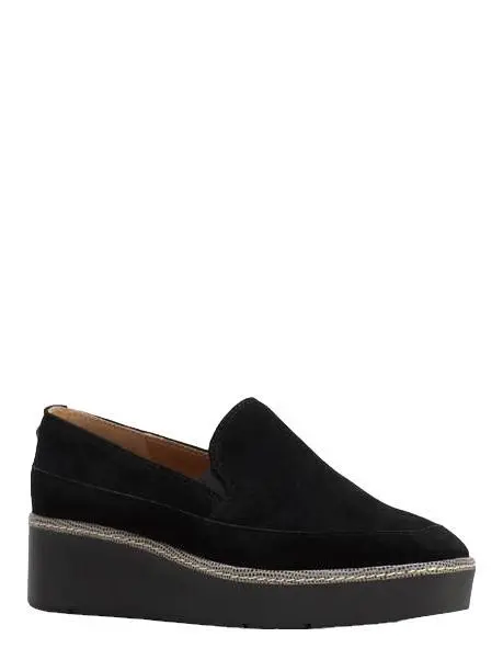 DONALD PLINER Wallis Platform Wedge Loafer - Black