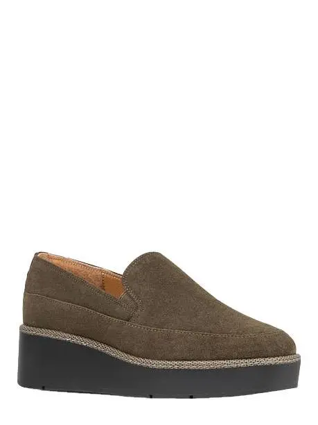 DONALD PLINER Wallis Platform Wedge Loafer - Military Green