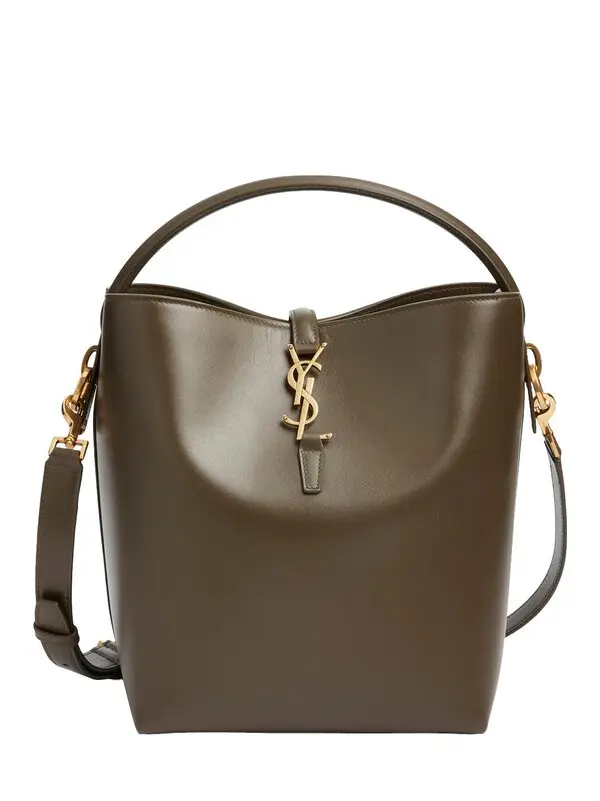 Saint Laurent Le 37 Leather Bucket Bag - Deep Musk