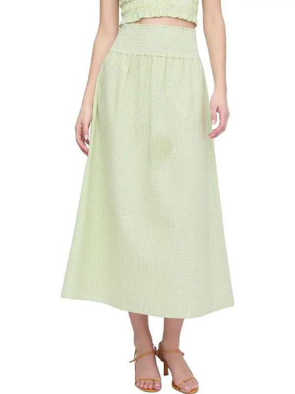Hill House Home The Delphine Nap Skirt - Lime Gingham