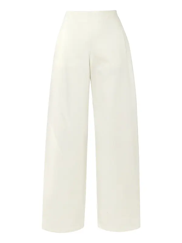 FFORME Net Sustain Jagger Wide-leg Organic Cotton-blend Pants - White