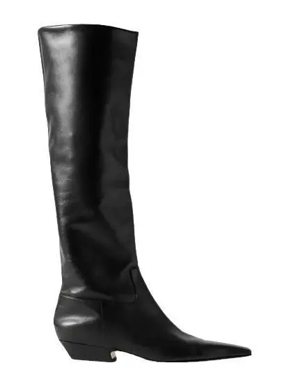 Khaite Marfa Leather Knee High Boots - Black