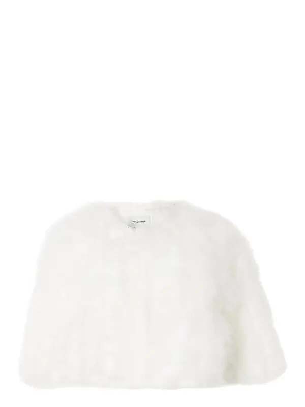 YVES SALOMON Cropped Feather Jacket - White