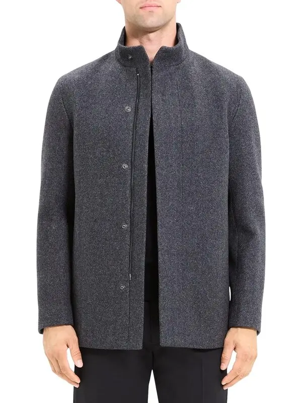 Theory Clarence Coat In Rush Herringbone - Psl Ml Mlt