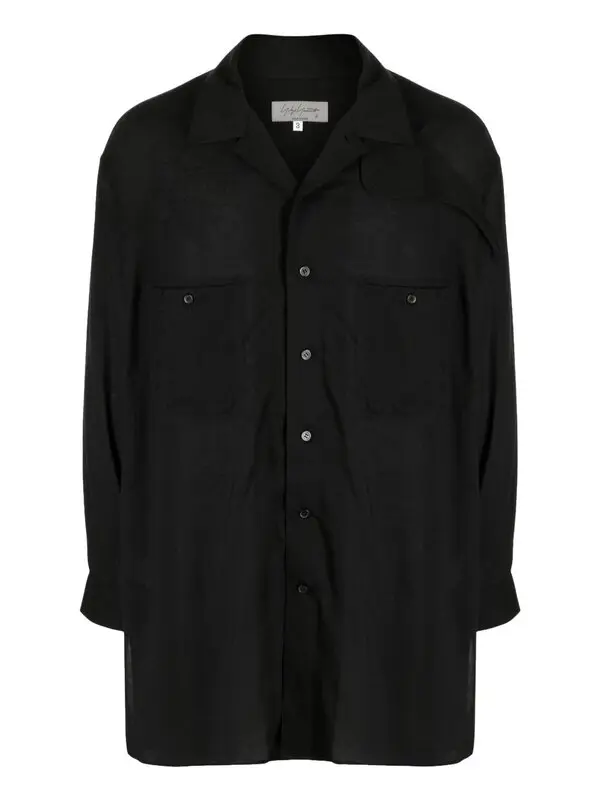 Yohji Yamamoto Notched-collar Button-up Shirt - Black