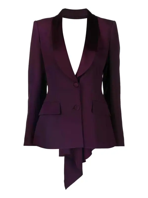 Alberta Ferretti Cut-out V-neck Blazer - Purple