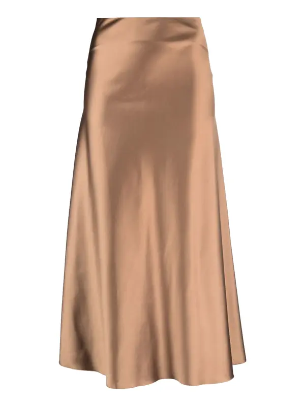 LITKOVSKA Satin-finish A-line Skirt - Brown