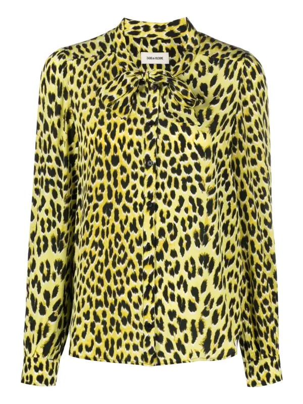 Zadig&Voltaire Taos Leopard-print Silk Shirt - Yellow