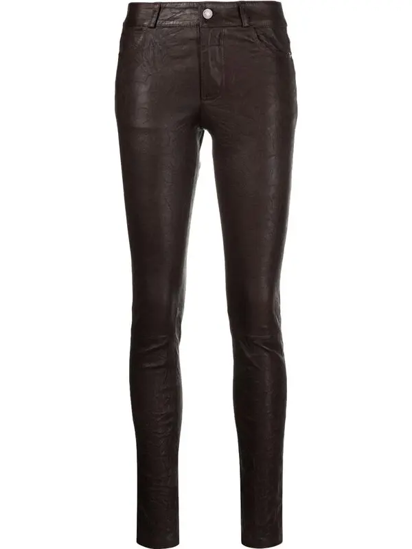 Zadig&Voltaire Phlame Leather Trousers - Brown