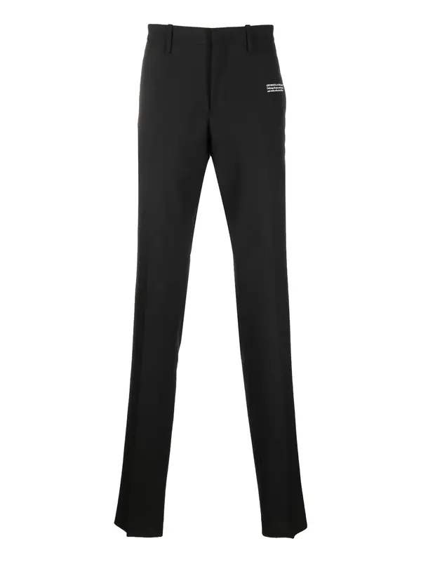 Off-White Logo-print Tailored Trousers - Black