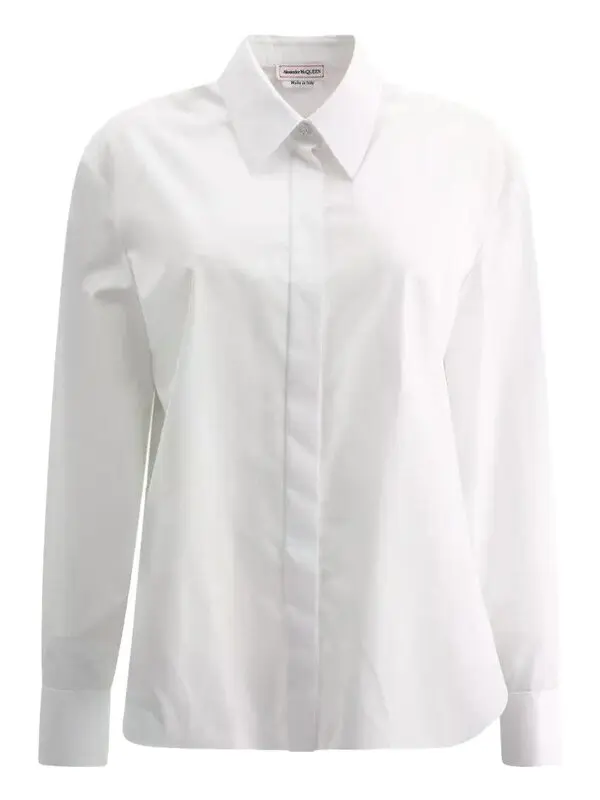 Alexander McQueen Point-collar Cotton Shirt - White