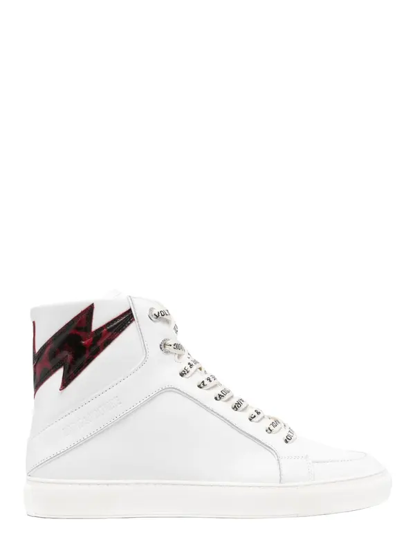 Zadig&Voltaire High Flash Leather Sneakers - White