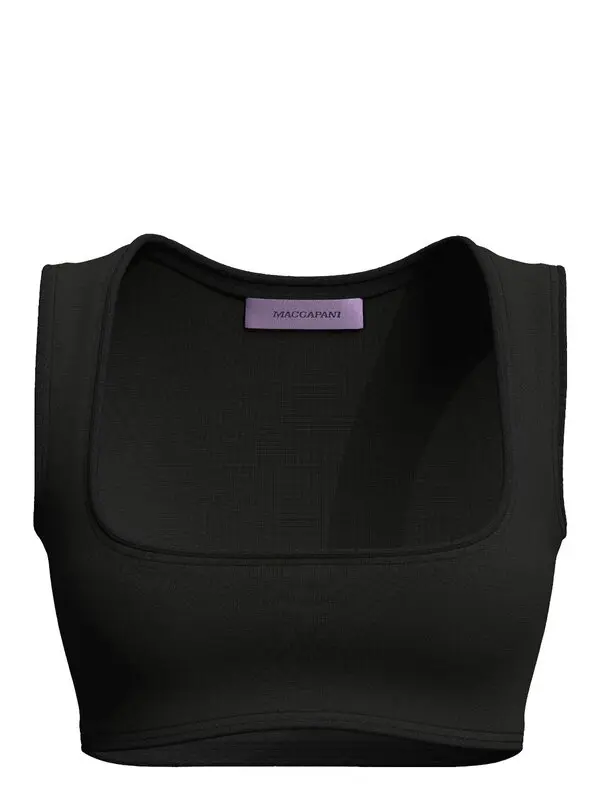MARGHERITA MACCAPANI Square-neck Bra Top - Black