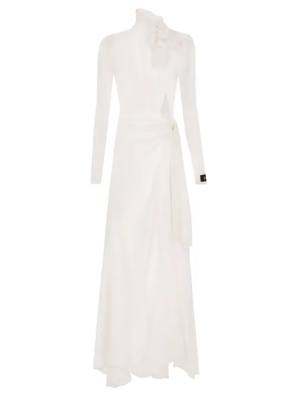 Dolce & Gabbana Sheer Silk Maxi Dress - White