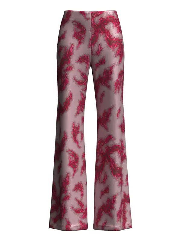 MARGHERITA MACCAPANI Graphic-print Flared Trousers - Red