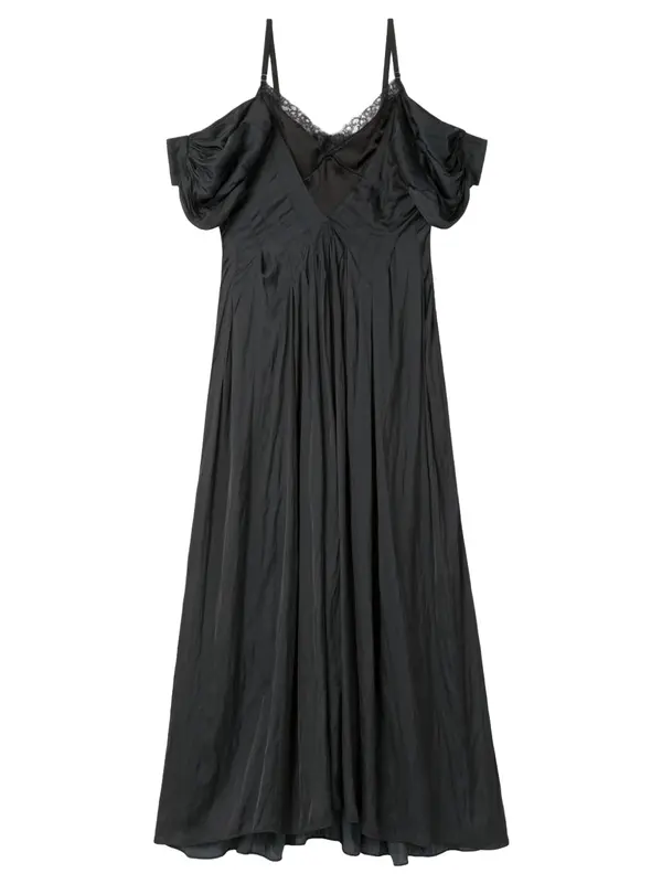 AZ FACTORY Off-shoulder Lace-panel Dress - Black