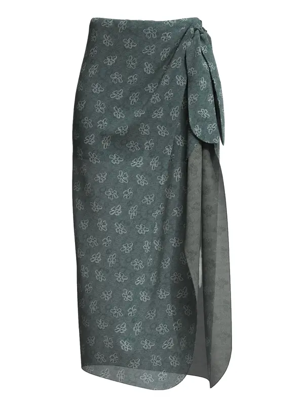 MARGHERITA MACCAPANI Floral-print Skirt - Green