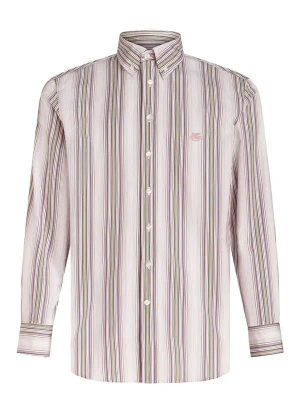 Etro Stripe-print Button-down Shirt - Neutrals