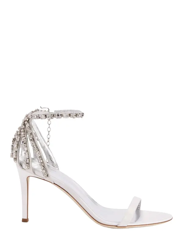 GIUSEPPE ZANOTTI 85mm Adele Crystal Sandals - White