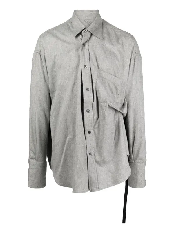 MARINA YEE Pleat-detail Cotton Shirt - Grey