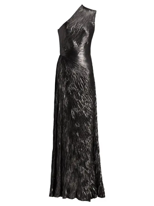 Ralph Lauren Foiled-finish Ruched Dress - Black
