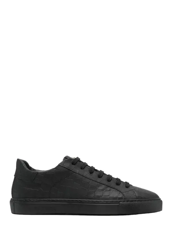 HIDE&JACK Essence Crocodile-embossed Leather Sneakers - Black