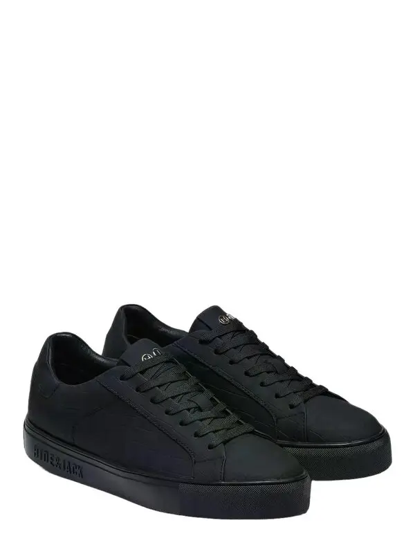 HIDE&JACK Essence Crocodile-embossed Leather Sneakers - Black