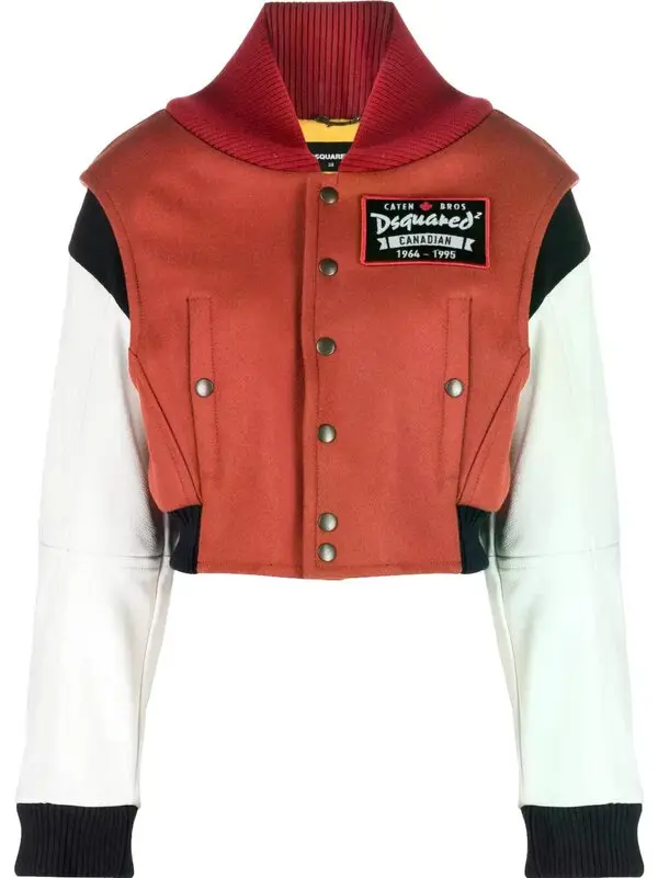Dsquared2 Logo-patch Panelled Bomber Jacket - Red