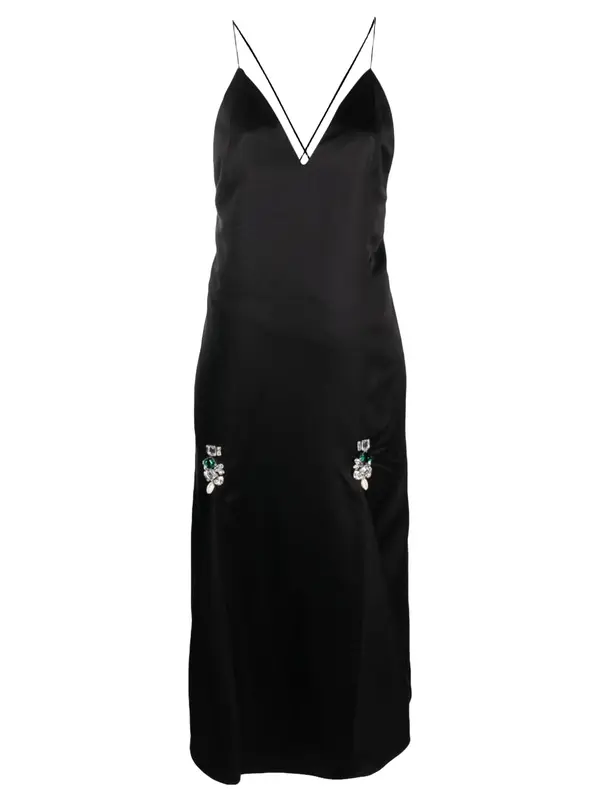 WALES BONNER Crystal-embellished Dress - Black