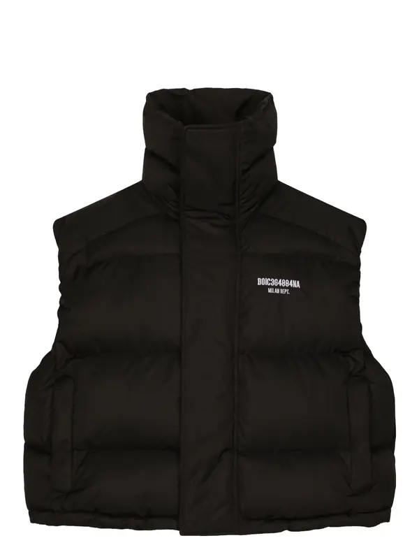 Dolce & Gabbana Logo-embroidered Padded Gilet - Black