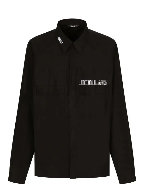 Dolce & Gabbana Logo-print Cotton Shirt - Black