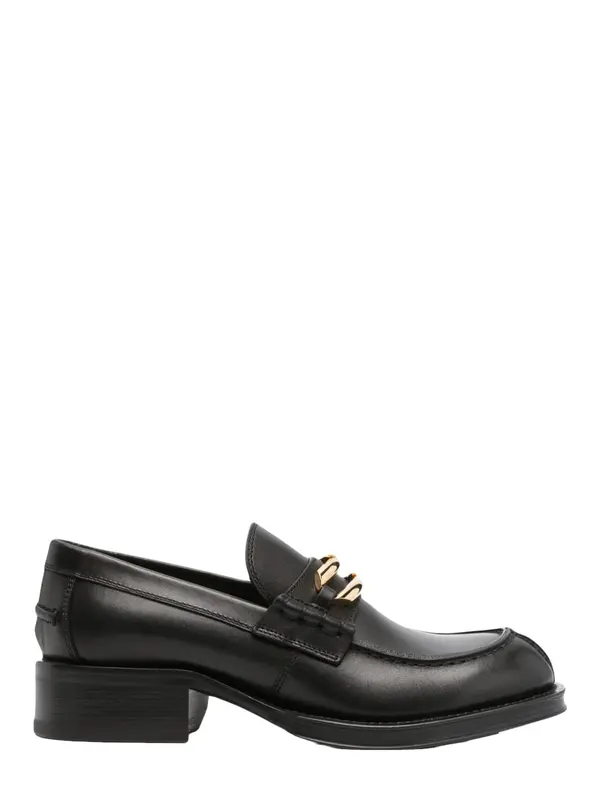 LANVIN Buckled Leather Loafers - Black