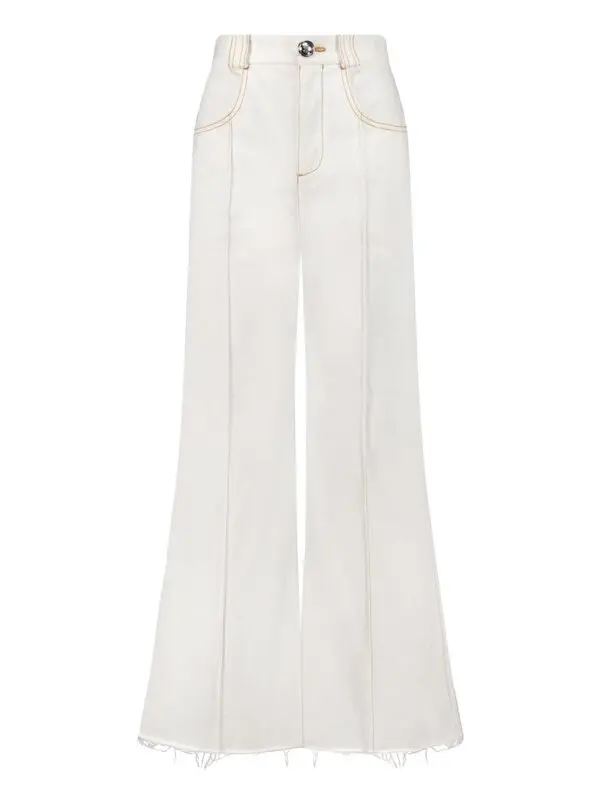 Giambattista Valli Cropped Wide-leg Jeans - White