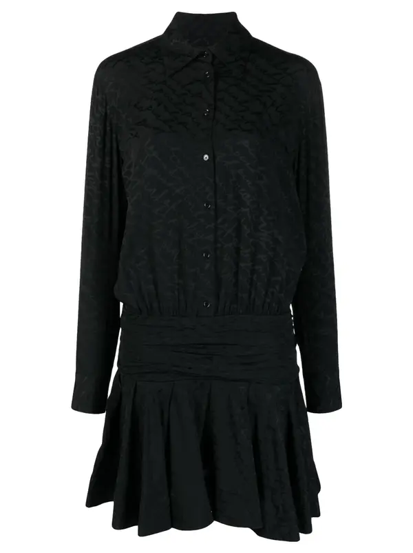 Pinko Arzach Logo-jacquard Shirtdress - Black