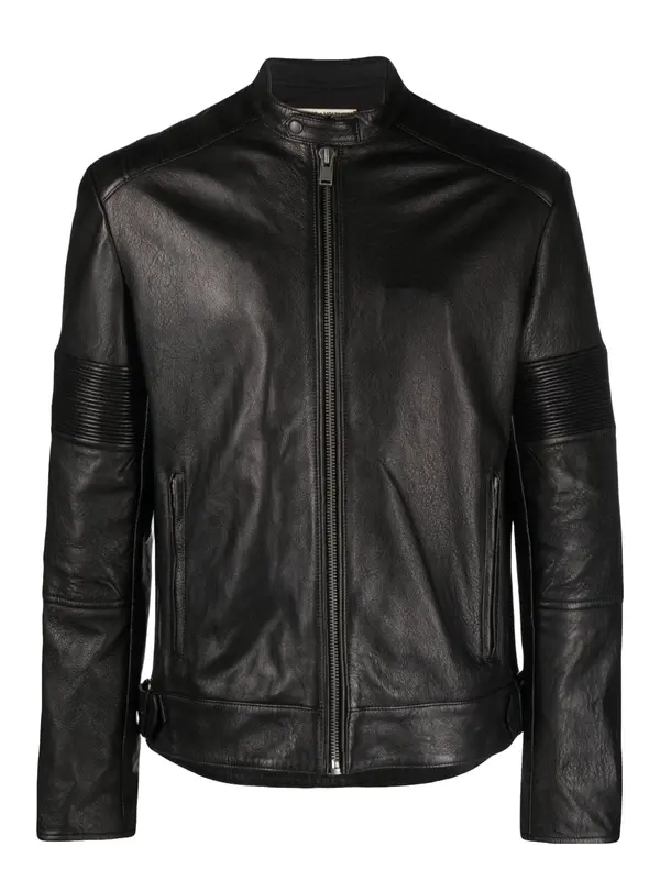 Zadig&Voltaire Lean Zip-up Leather Biker Jacket - Black